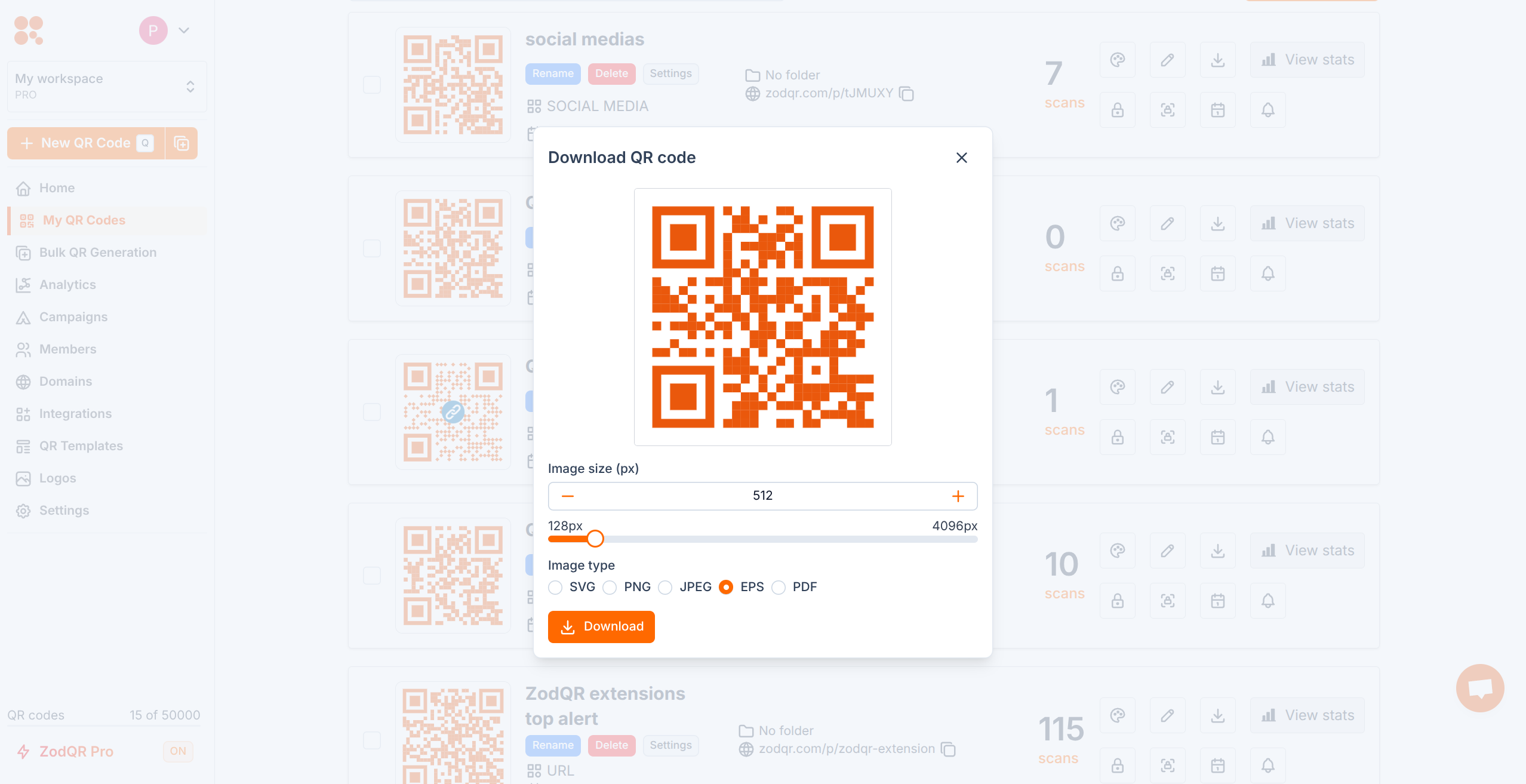 Download High-Res QR Codes | Export to SVG, EPS, PDF & PNG - ZodQR